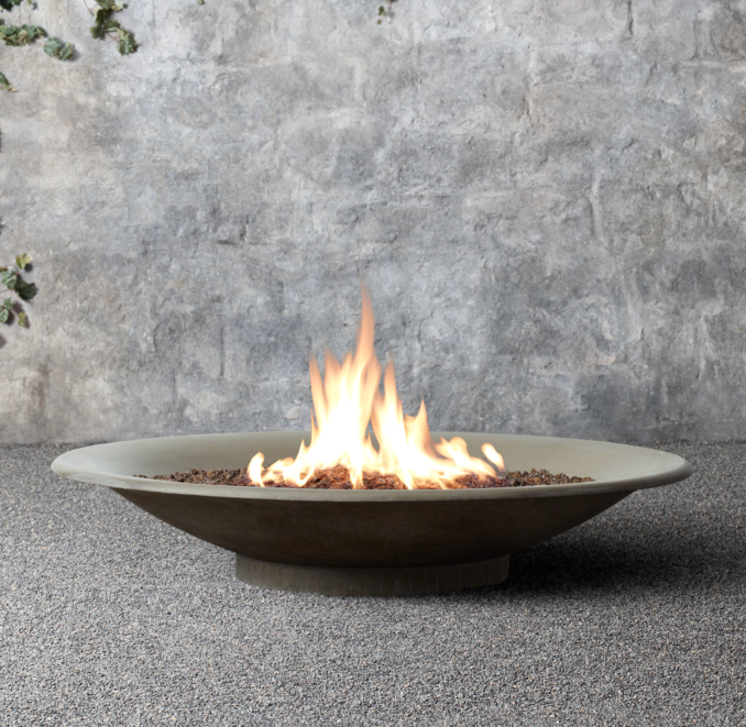 Natural Gas Flared Concrete Fire Dish Walnut