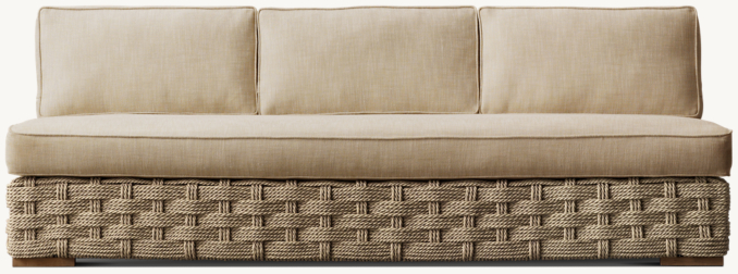 Rutherford Three-Seat Armless Sofa Cushion Casings | RH