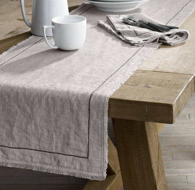 Frayed Edge Belgian Linen Runner