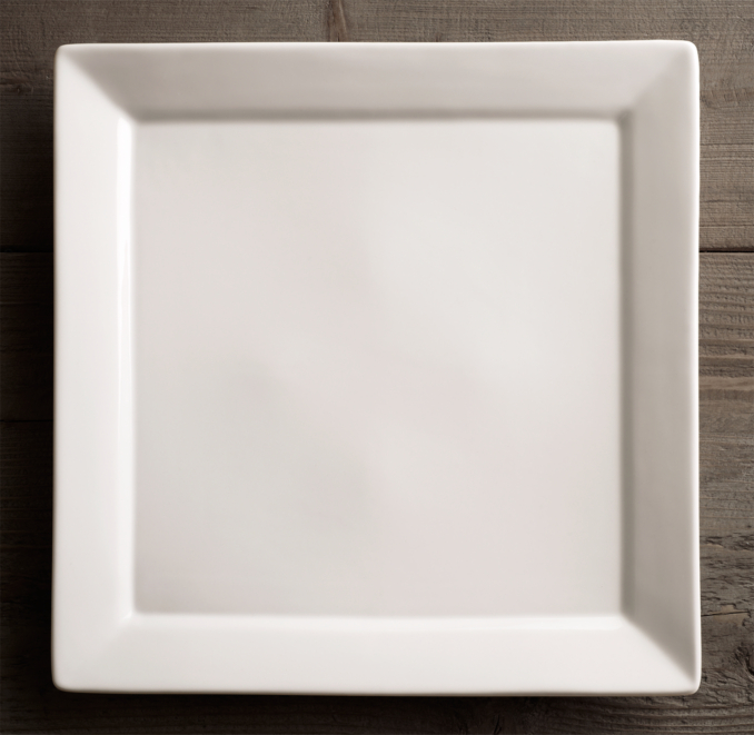 Chinese Porcelain Square-Rimmed Grand Dinner Plate (Set of 4)