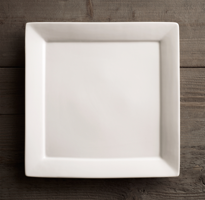 Chinese Porcelain Square-Rimmed Dinner Plate (Set of 4)