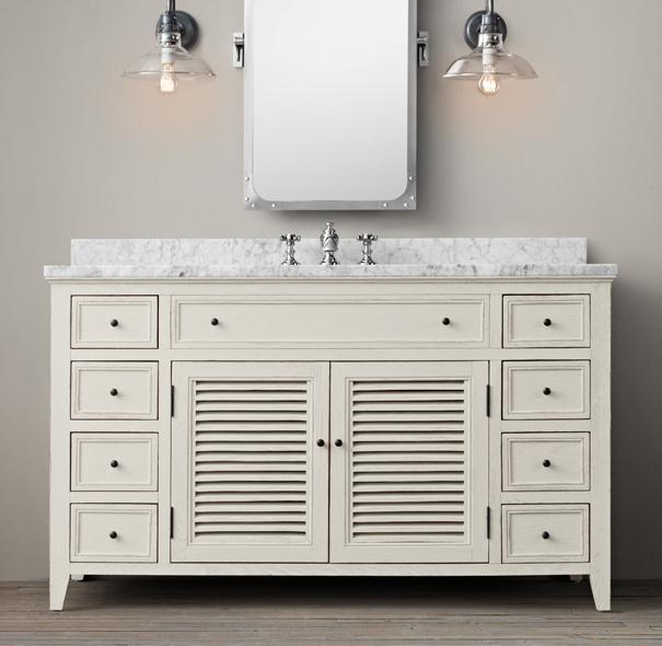 Shutter Single Extra-Wide Vanity Sink | RH