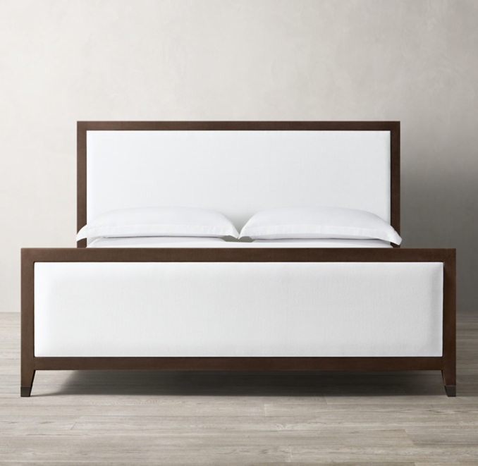 Graydon Shagreen Fabric Panel Bed with Footboard