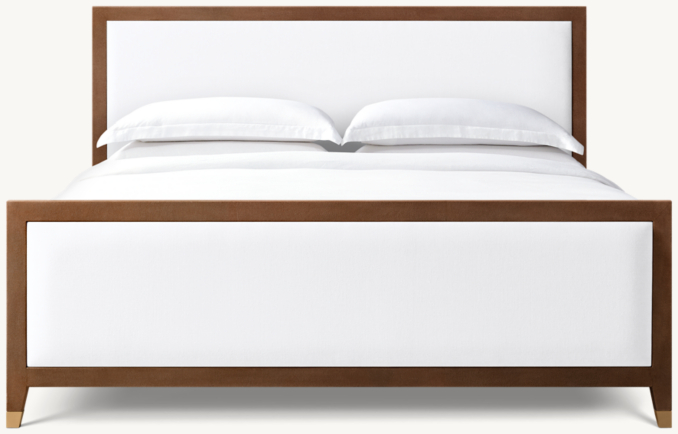 Graydon Shagreen Fabric Panel Bed With Footboard