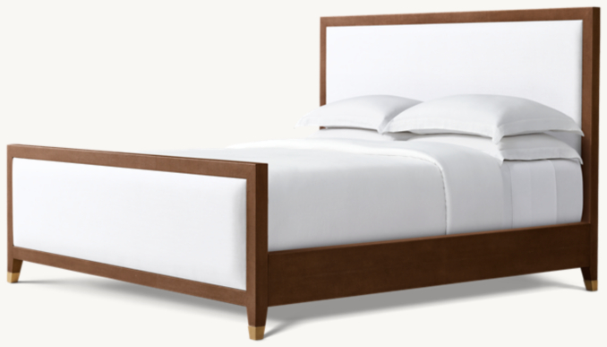 Graydon Shagreen Fabric Panel Bed With Footboard | RH