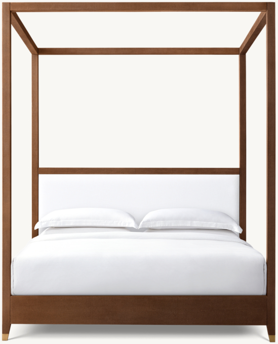 Graydon Shagreen Fabric Panel Canopy Bed