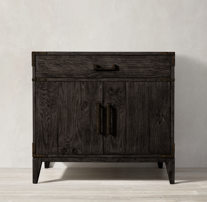 Cayden Campaign Single Vanity Base With Corner Brackets