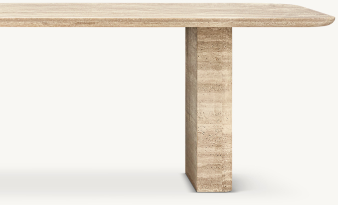 Arezzo Italian Travertine Rectangular Dining Table | RH