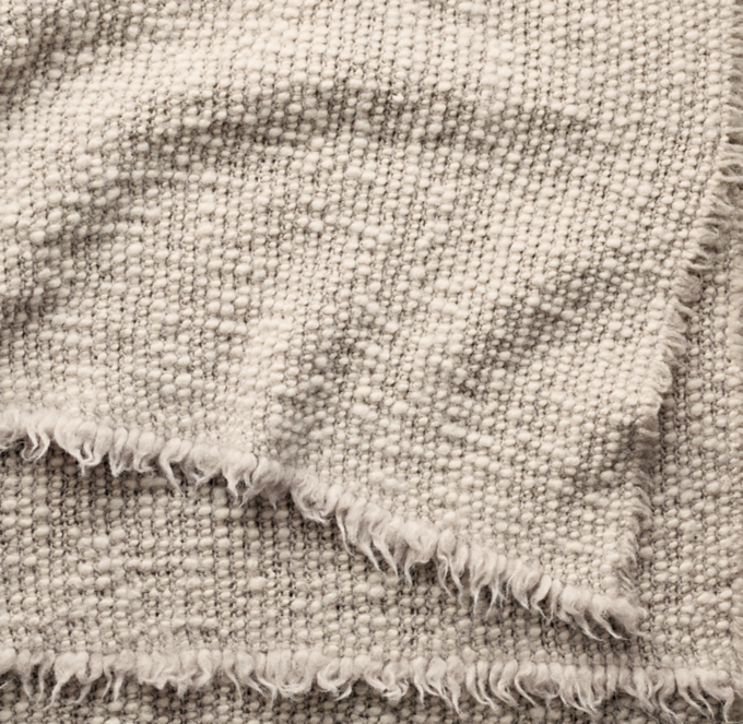 Italian Garment-Dyed Chunky Textured Wool Throw