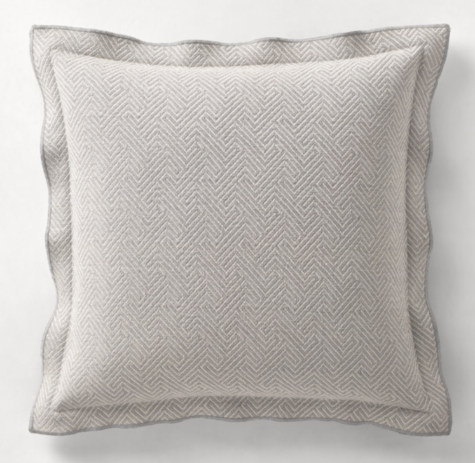 Italian Bergamo Labyrinth Flange Pillow Cover - Square