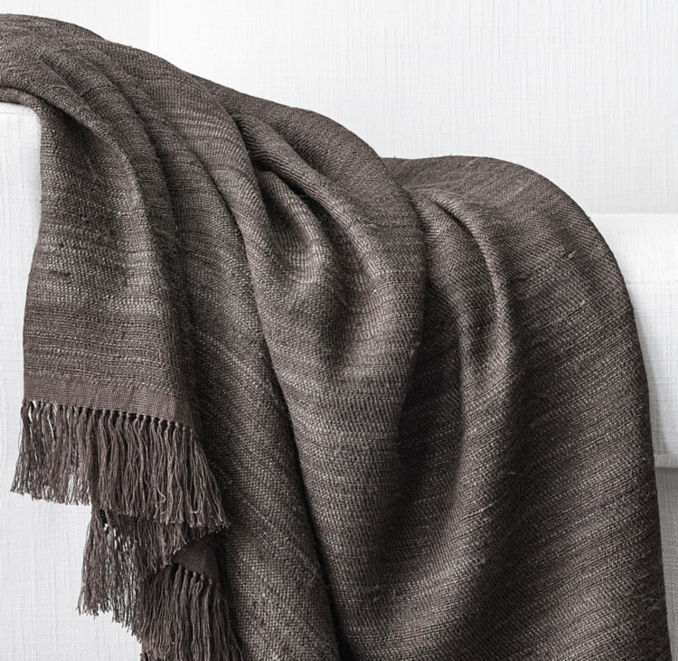 Seta Raw Silk Throw | RH