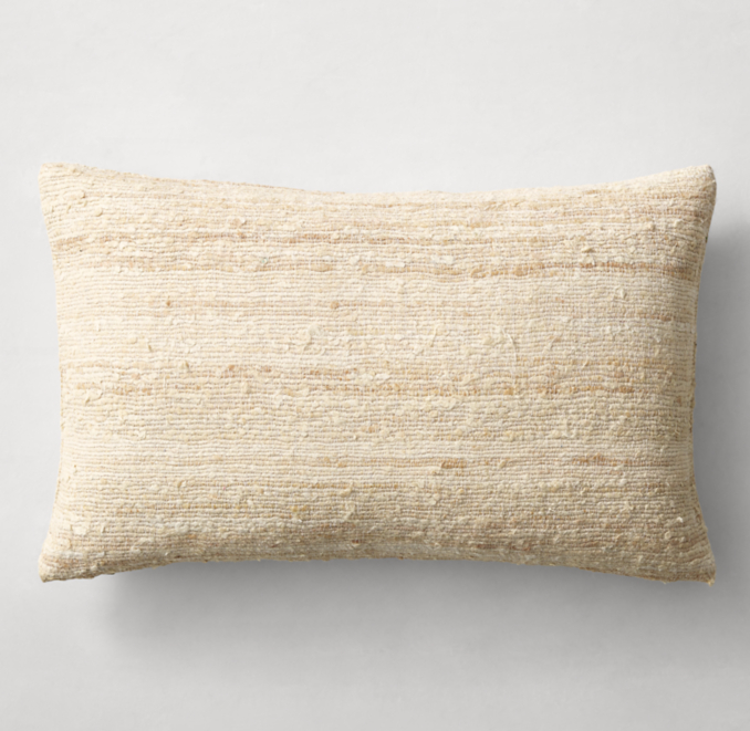 Seta Raw Silk Textured Pillow Cover - Lumbar