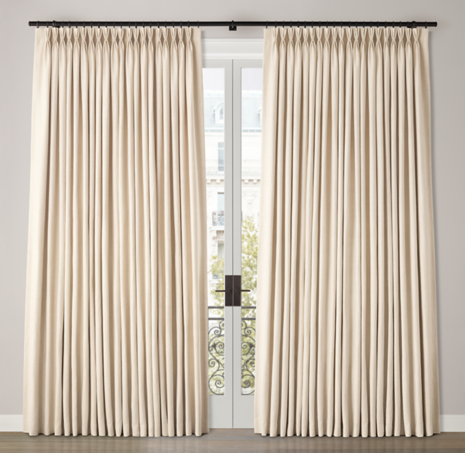 Custom Seta Raw Silk Faille 3-Fold French-Pleat Drapery