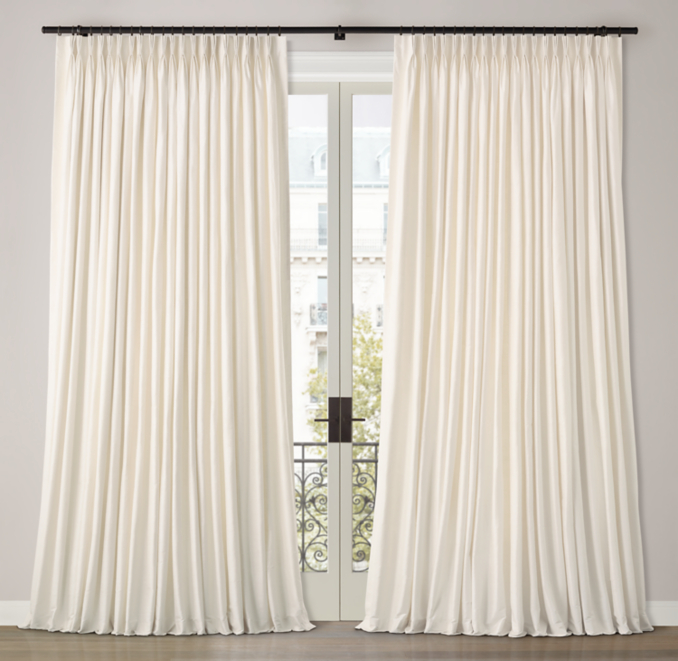 Custom Silk Dupioni 3-Fold French-Pleat Drapery