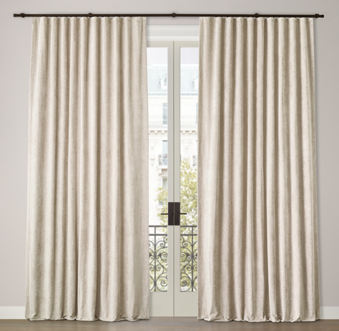 Custom Italian Striated Velvet Ripple Fold Drapery