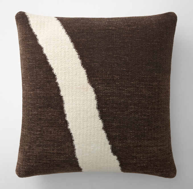 Abstract Chenille Diagonal Pillow Cover - Square