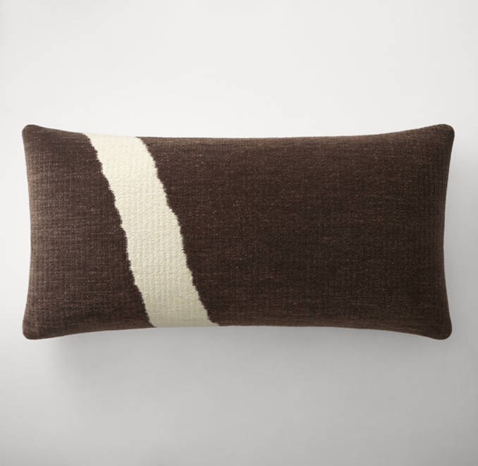 Abstract Chenille Diagonal Pillow Cover - Lumbar