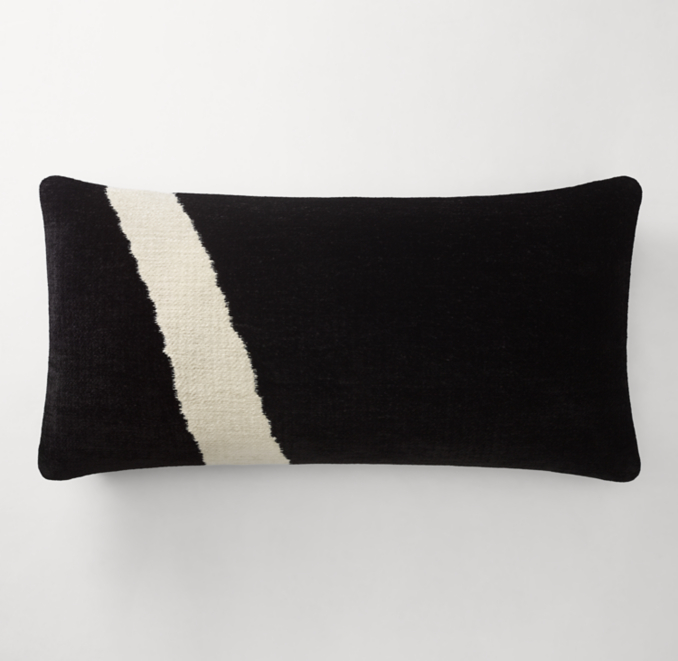 Abstract Chenille Diagonal Pillow Cover - Lumbar