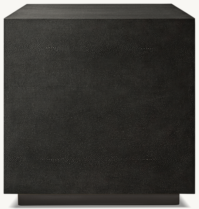 GRAYDON SHAGREEN PLINTH SIDE TABLE - Caviar/ Bronze
