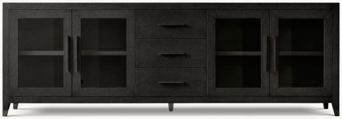 Graydon Shagreen Glass 4-Door Sideboard With Drawers