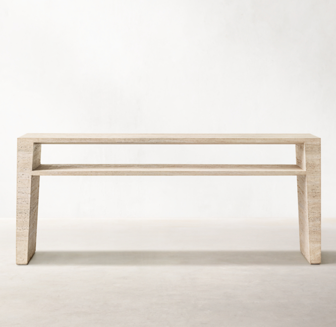 Wyeth Italian Travertine Console Table