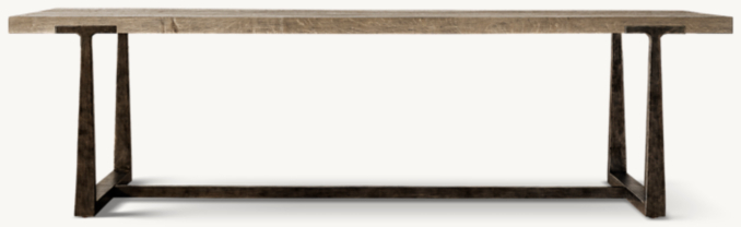 T-Brace Rectangular Extension Dining Table | RH