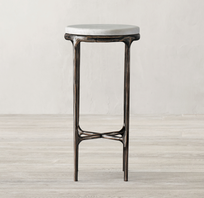 Thaddeus Marble Round Cocktail Side Table