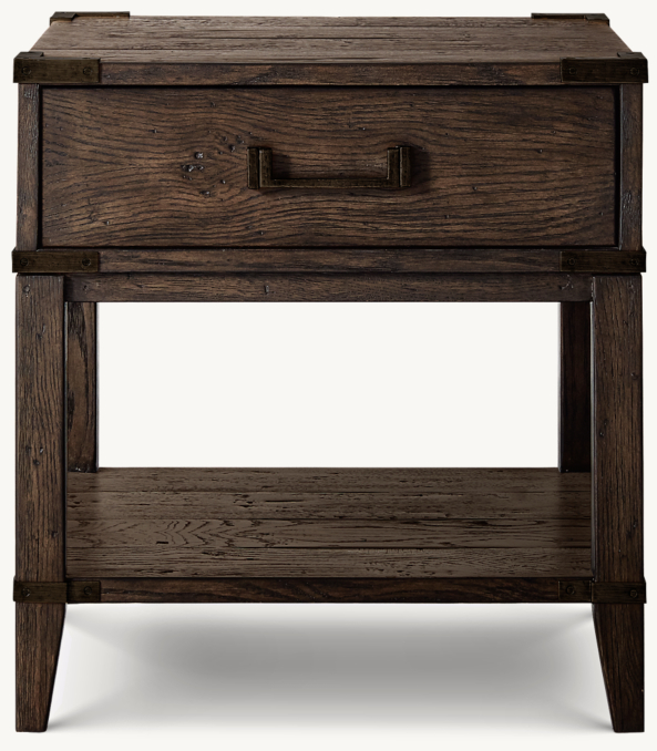 Cayden Campaign Square Side Table | RH