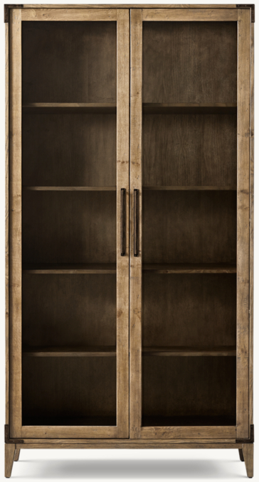Cayden Campaign Glass Cabinet | RH