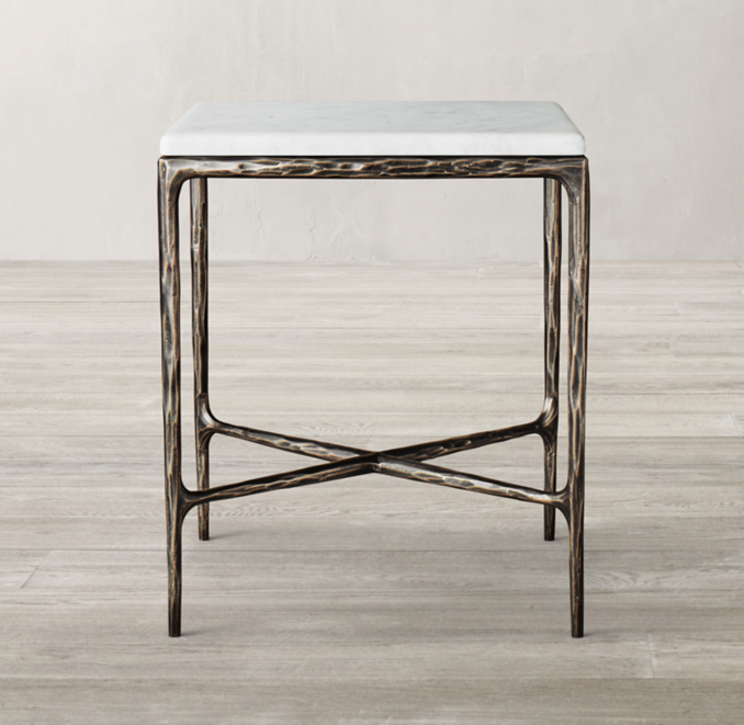 THADDEUS MARBLE SQUARE BEDSIDE TABLE