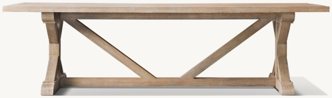 Belgian Trestle Teak Rectangular Extension Dining Table | RH