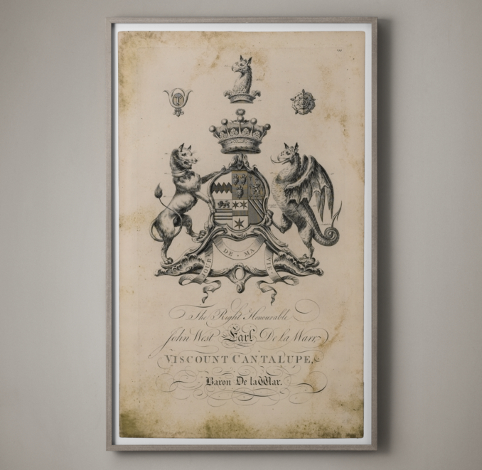18th C. English Armorial Large Engraving - 3