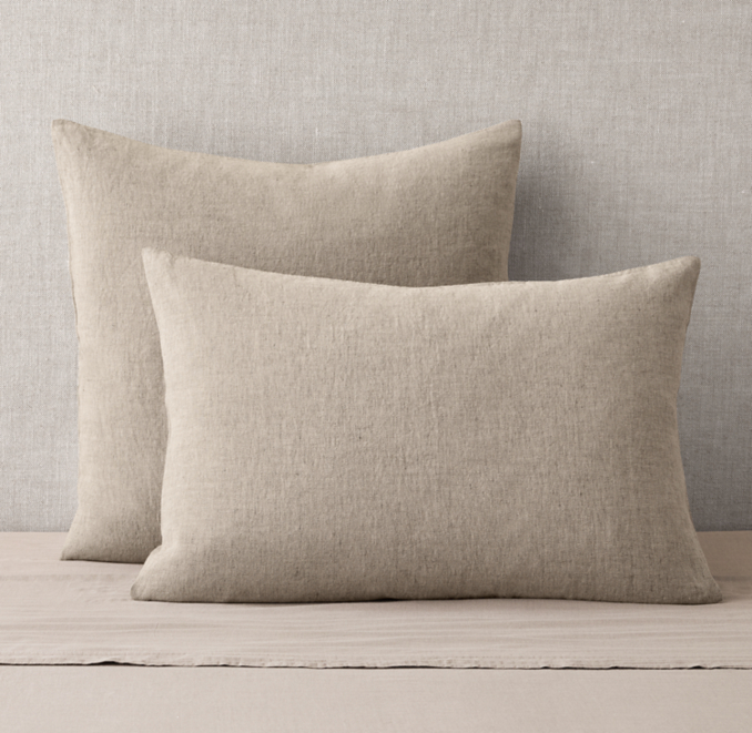 Italian Garment-Dyed Textured Linen Sham