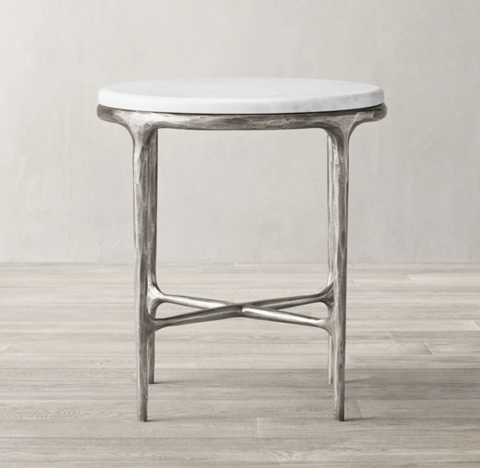 THADDEUS MARBLE ROUND BEDSIDE TABLE