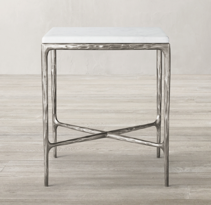 THADDEUS MARBLE SQUARE BEDSIDE TABLE