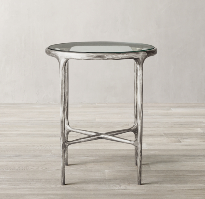 Thaddeus Glass Round Bedside Table