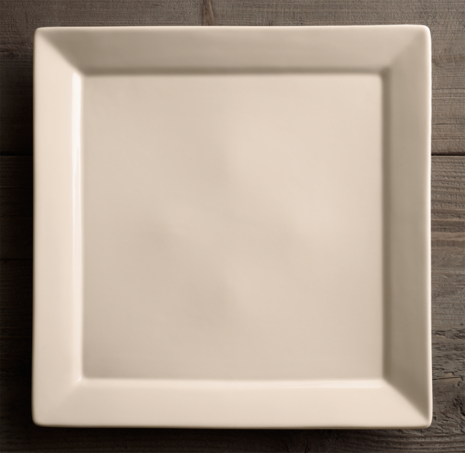 Chinese Porcelain Square-Rimmed Grand Dinner Plate (Set of 4)