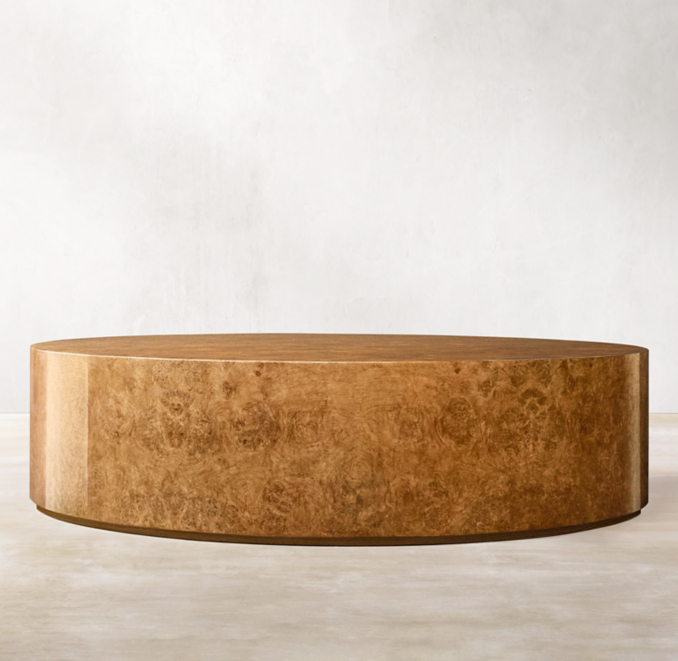 Bardot Burl Plinth Round Coffee Table