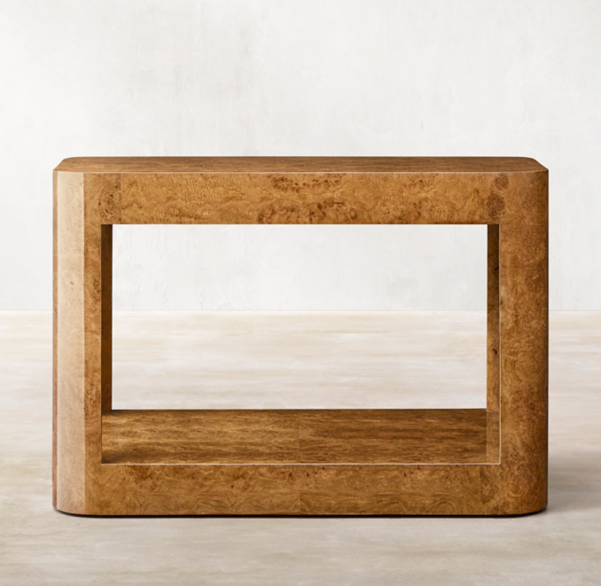 Bardot Burl Open Rectangular Side Table