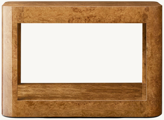Bardot Burl Open Rectangular Side Table | RH