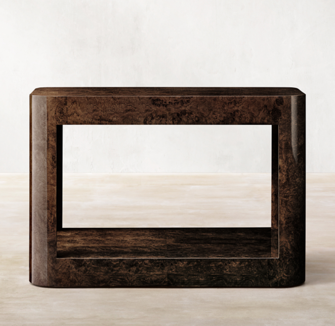 Bardot Burl Open Rectangular Side Table