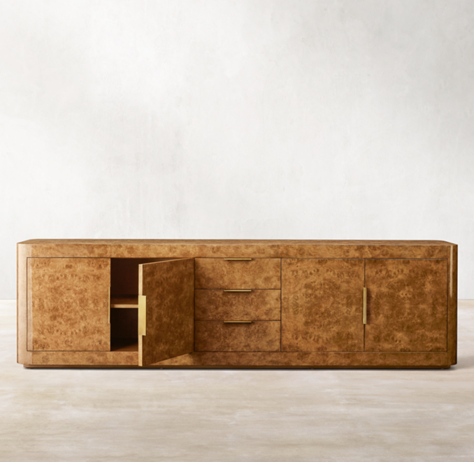 Bardot Burl 4-Door Media Console With Drawers
