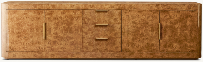 Bardot Burl 4-Door Media Console With Drawers | RH