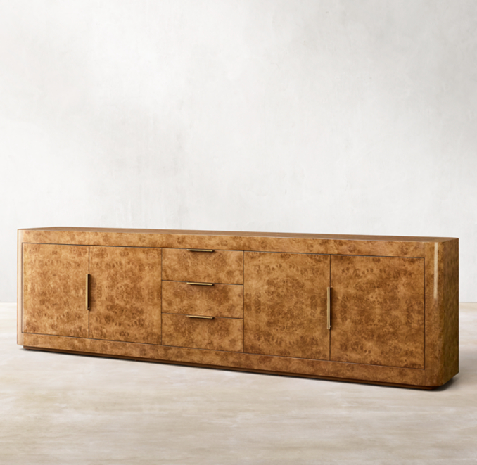 Bardot Burl 4-Door Media Console With Drawers