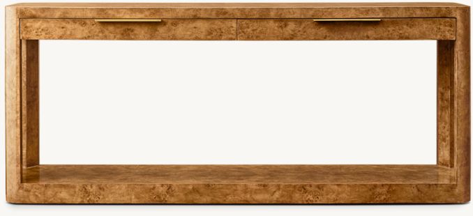 Bardot Burl Console Table With Drawers | RH