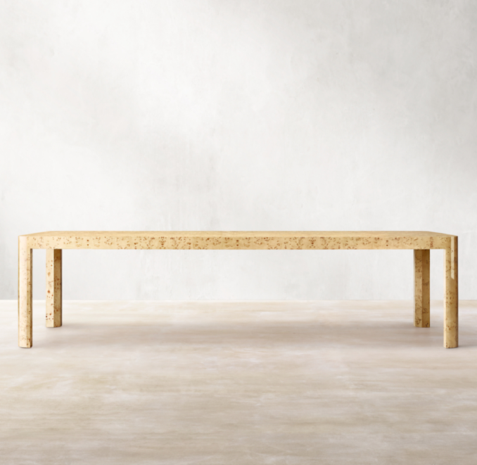 Bardot Burl Rectangular Dining Table