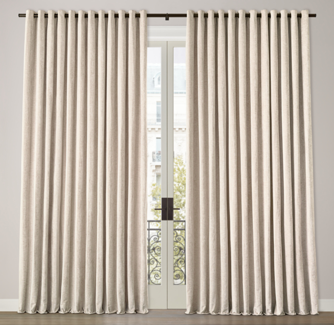 Custom Italian Striated Velvet Grommet Drapery