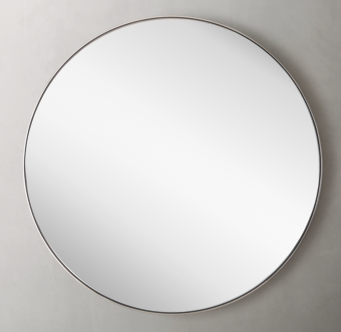 Metal Floating Round Mirror