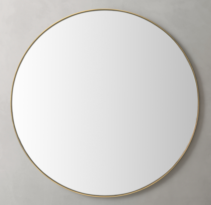 Metal Floating Round Mirror