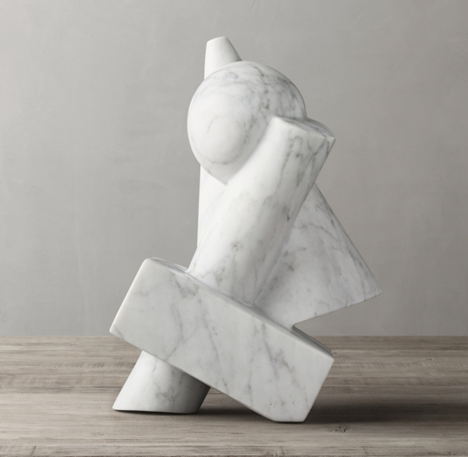 Italian Carrara Marble Cubist Sculpture - Interpose